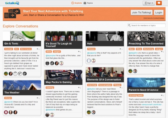 TicTalking starts a conversation